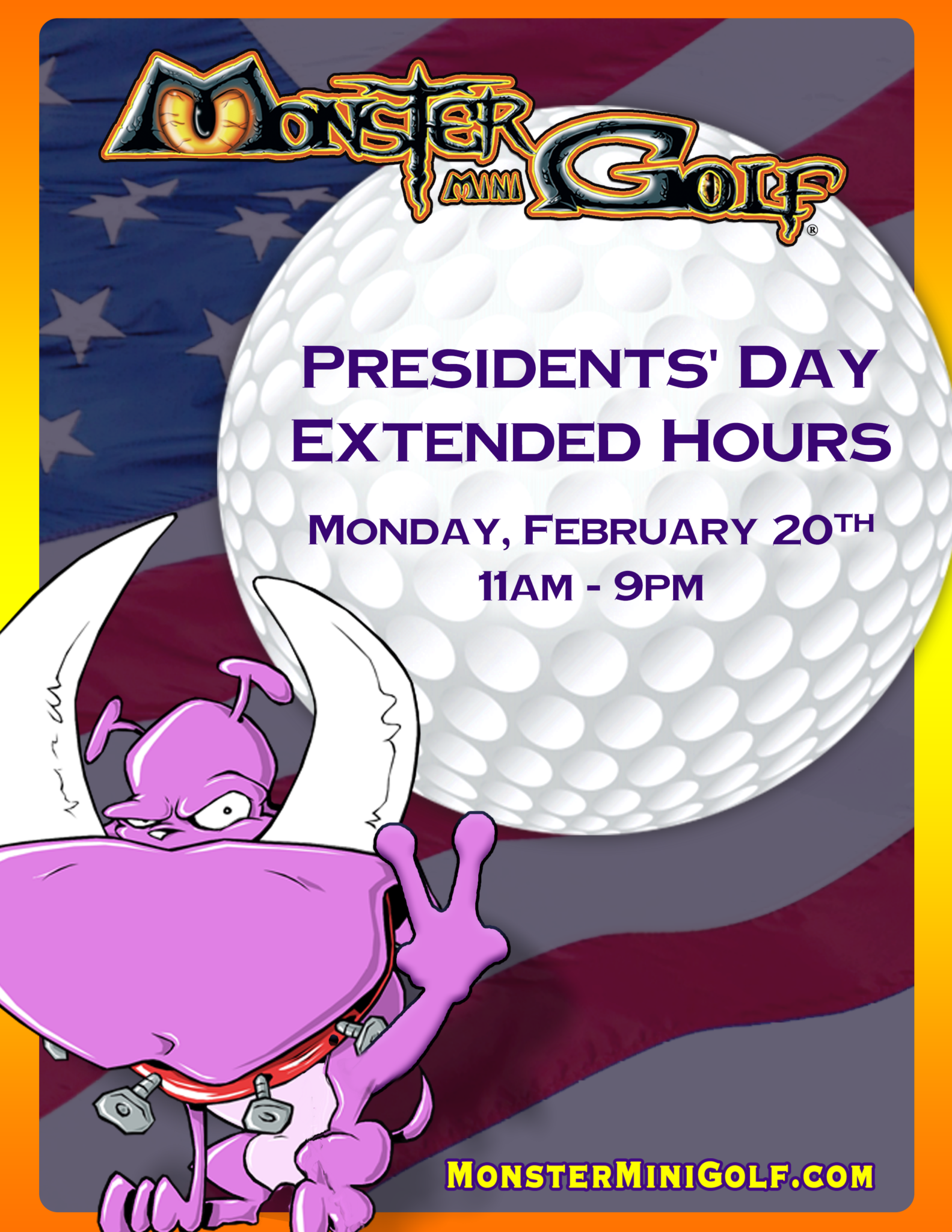 Presidents Day Special at Monster Mini Golf - Round the Rock
